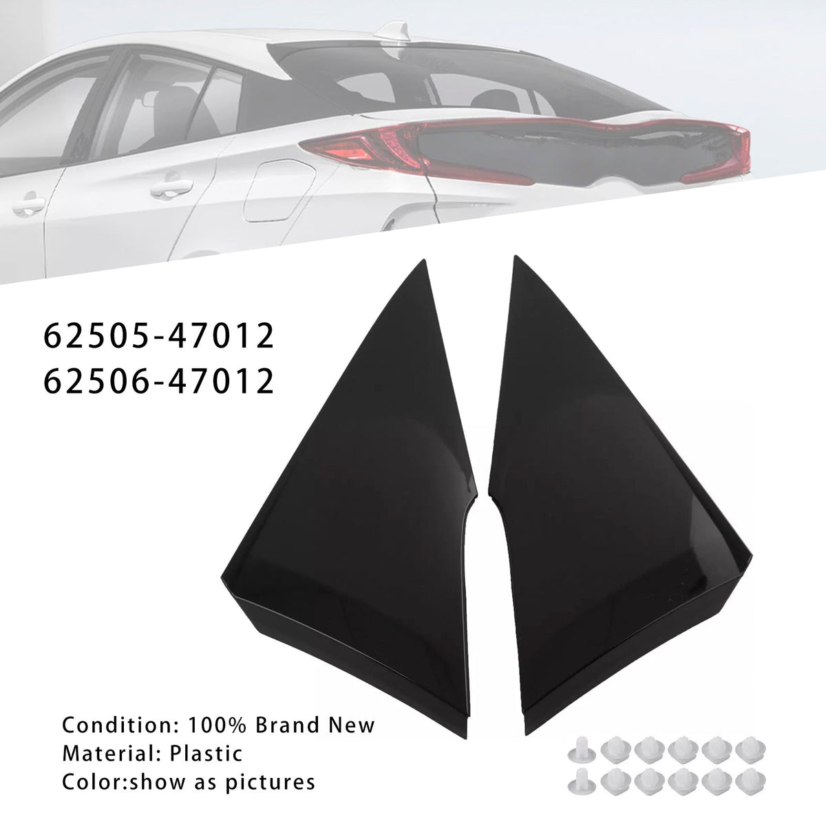 2016-2022 Toyota Prius 2PCS Rear Quarter Moldings 62505-47012 62506-47 ...