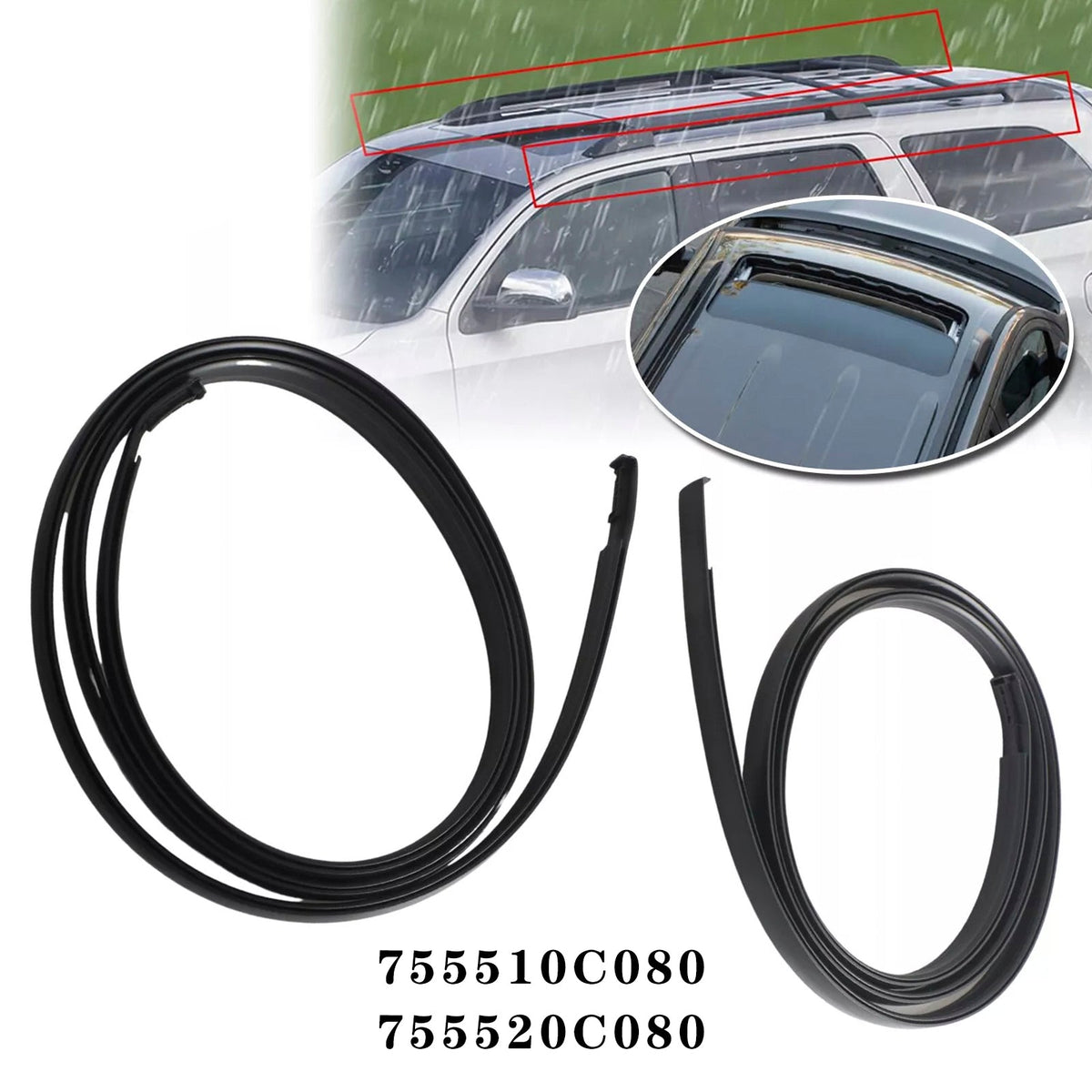 2008-2021 Toyota SEQUOIA 2PCS Roof Drip Molding Trim Left & Right Side ...