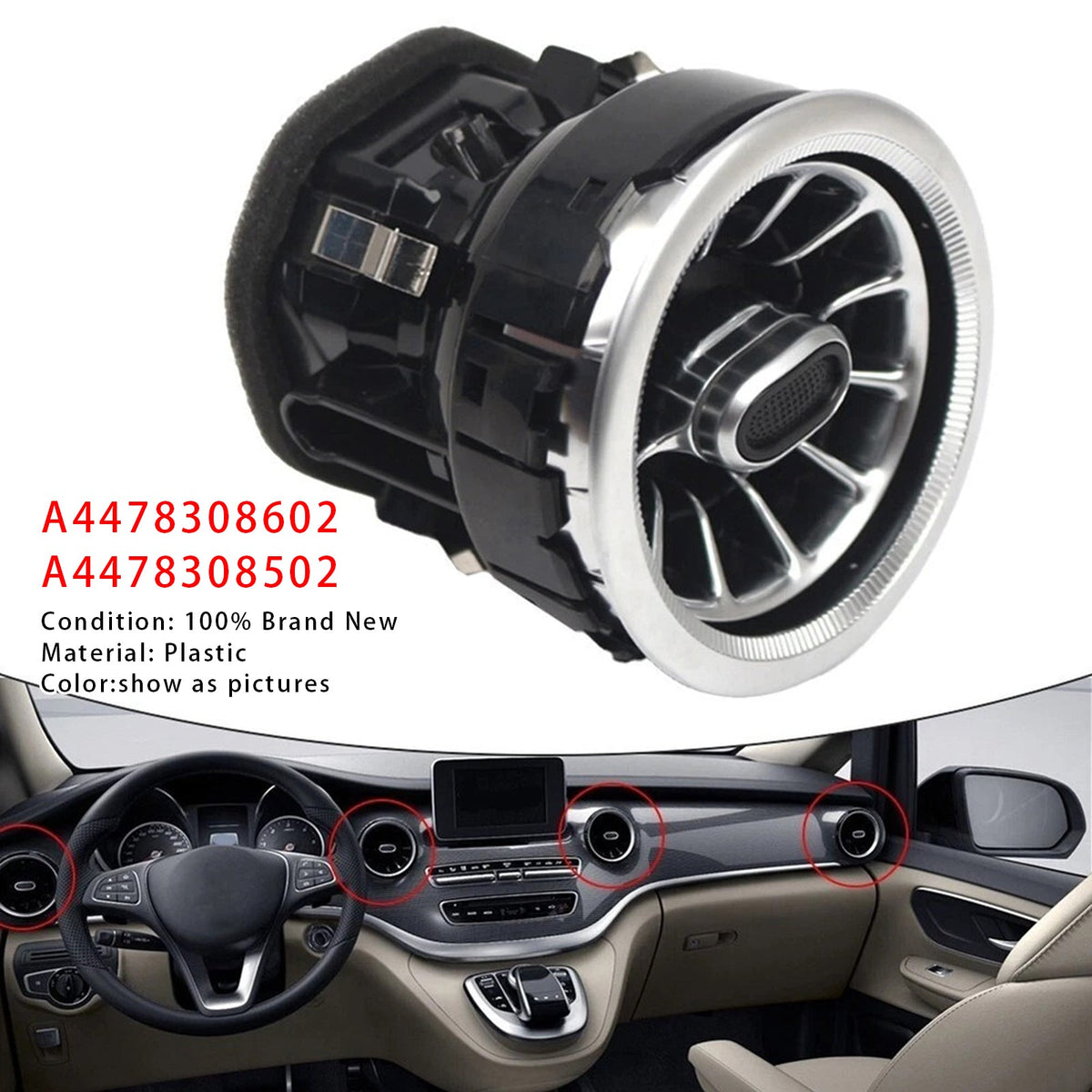 Dashboard Climate Air Outlet A4478308602 For Mercedes Benz V Class W44 ...