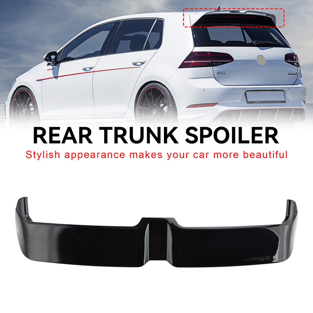 2012-2022 VW Golf R GTD GTI MK7 MK7.5 Oettinger Style Gloss Roof Boot ...