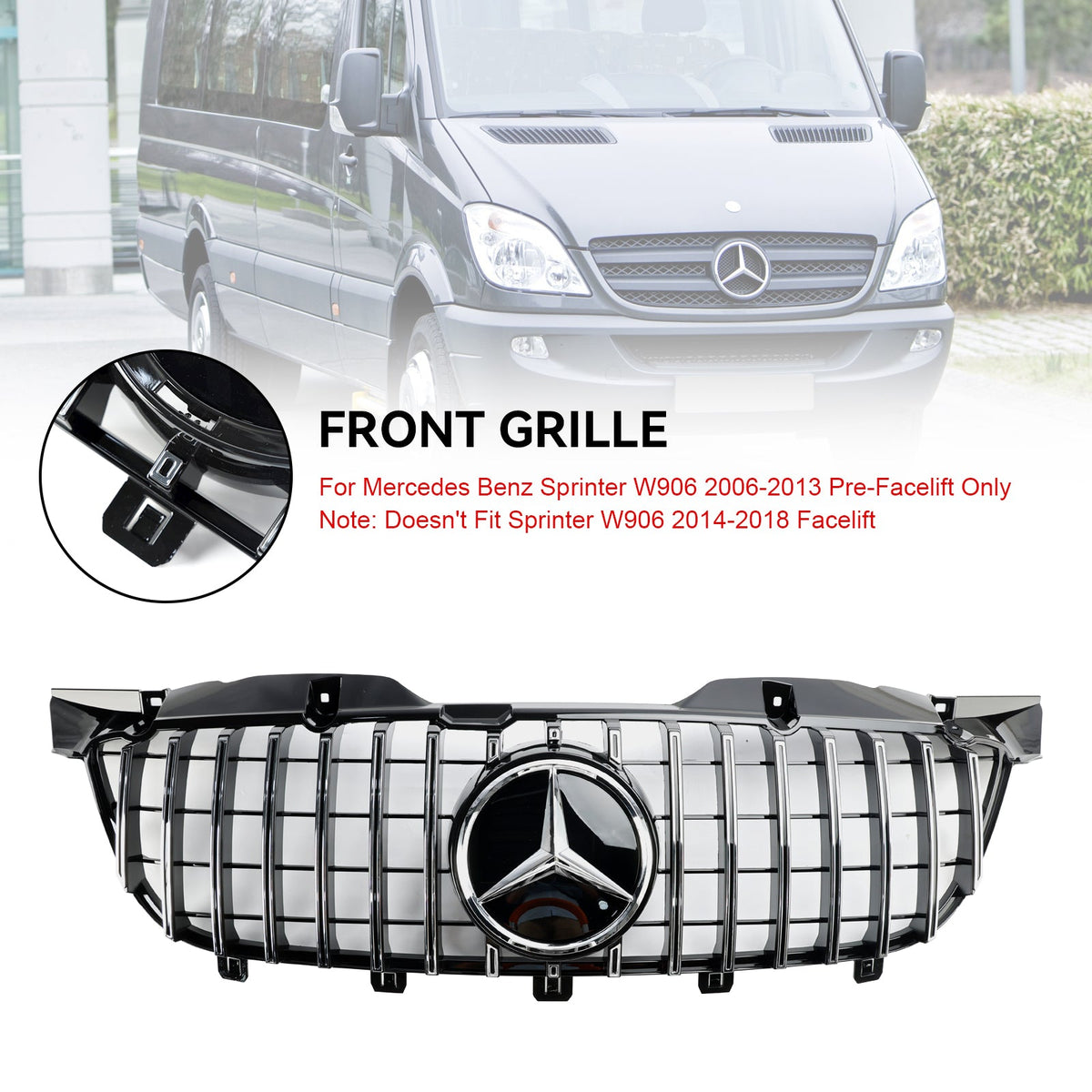 2006-2013 Mercedes Benz Sprinter W906 Pre-Facelift Front Bumper Grill ...