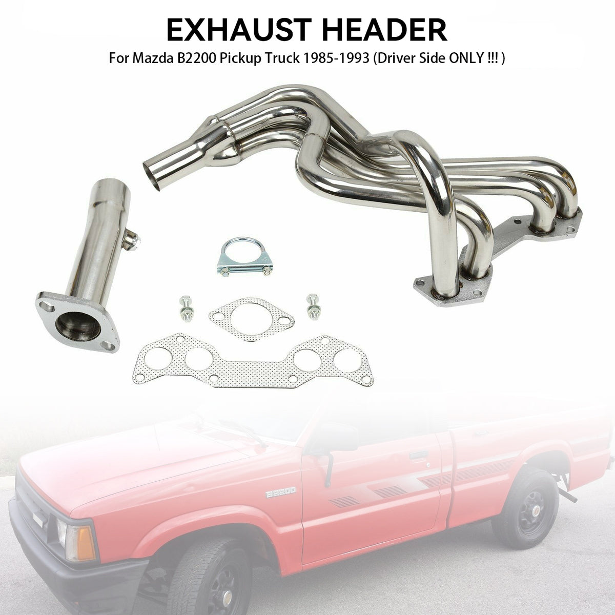 Exhaust Manifold Performance Header Fit Mazda B2000 B2200 2.0L 2.2L 19 ...