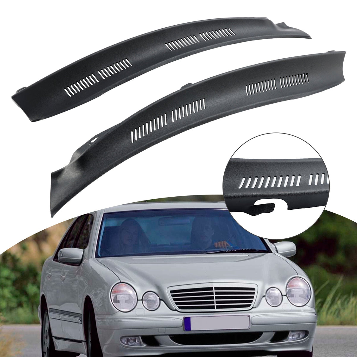 1997 Mercedes Benz W210 E420 Windshield Wiper Window Cowl Panel Grille ...