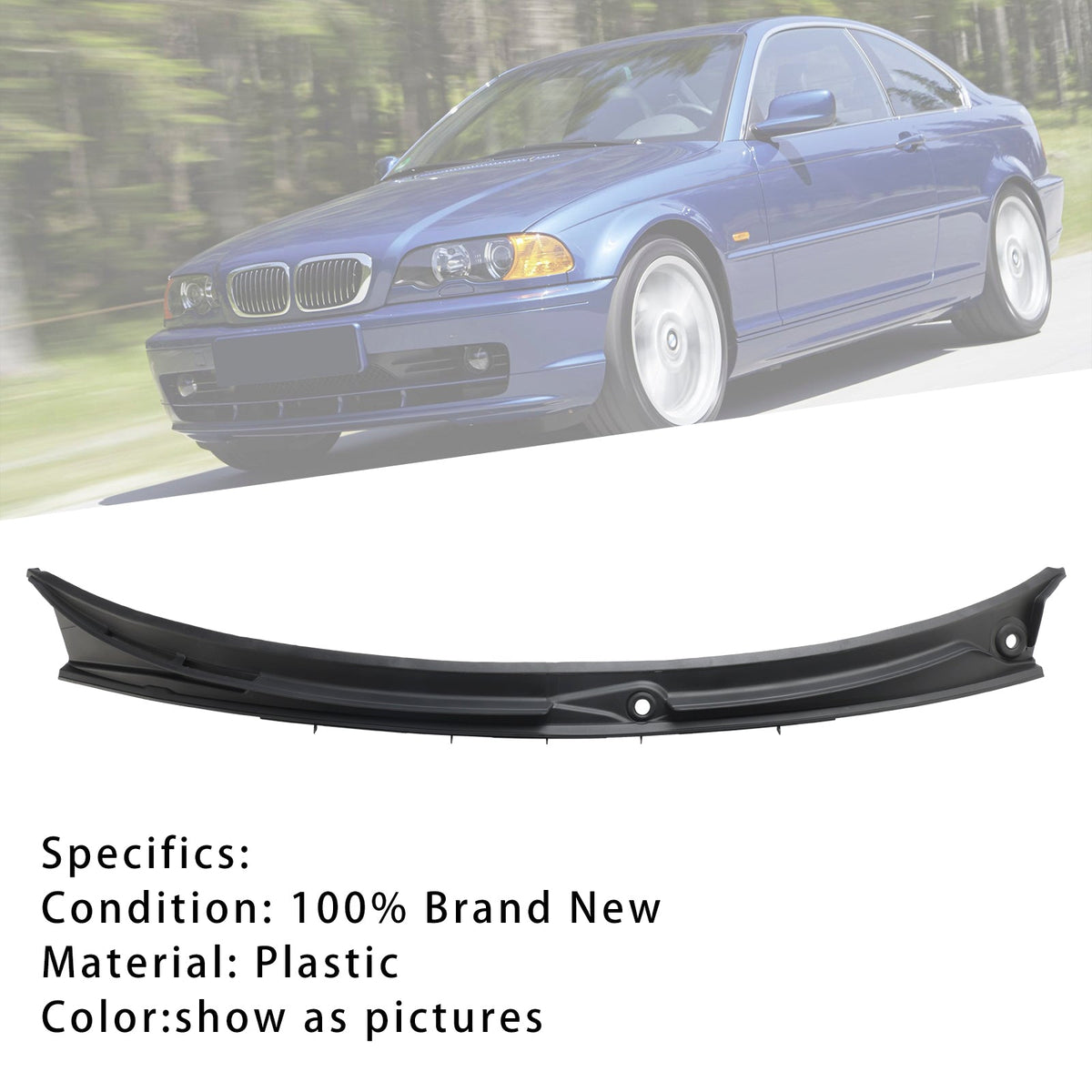 1999-2006 BMW 3 Series E46 Coupe Windshield Wiper Cover Vent Cowl Gril ...