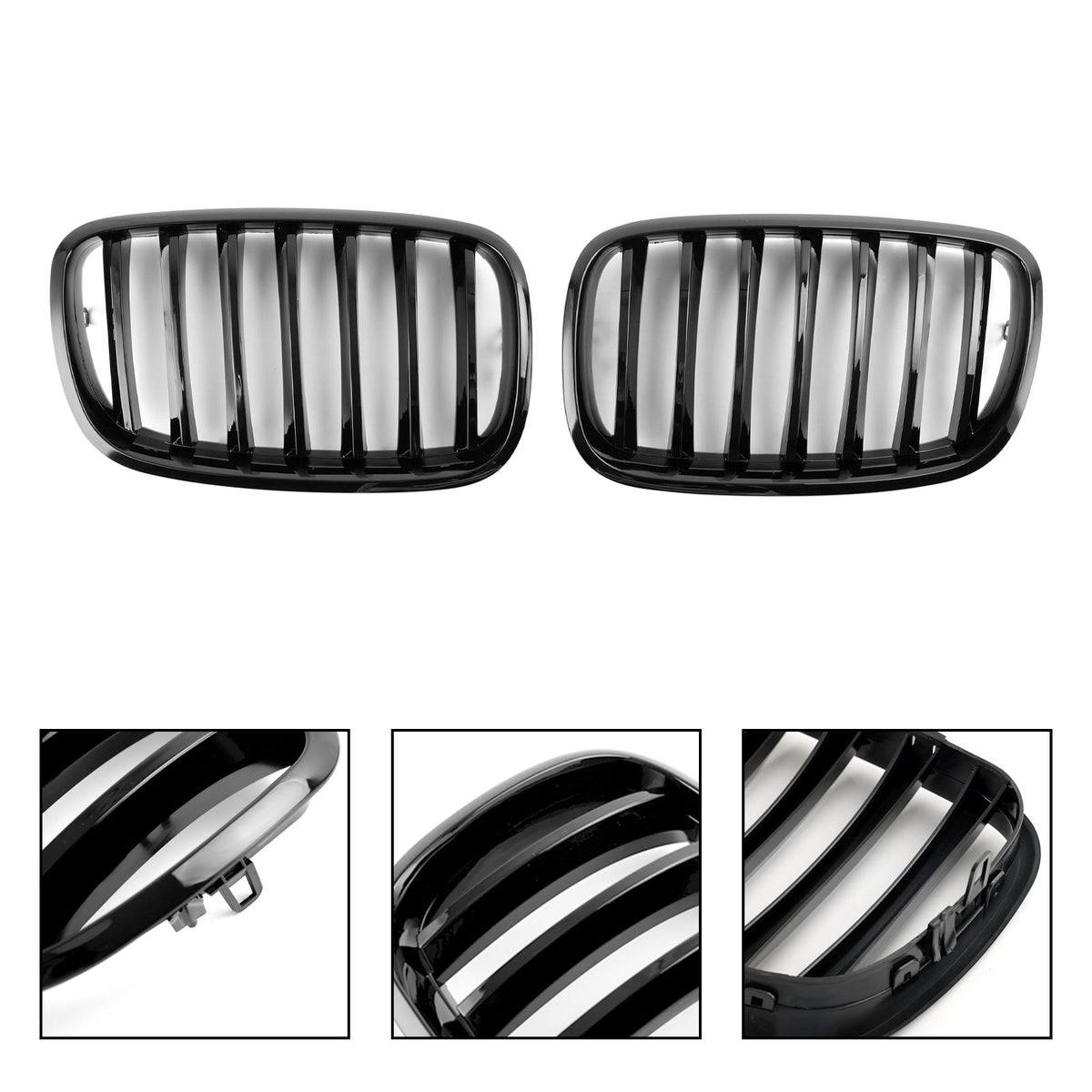 2007-2013 BMW X5 E70 Front Bumper Kidney Grille Grill Gloss Black 5113 ...