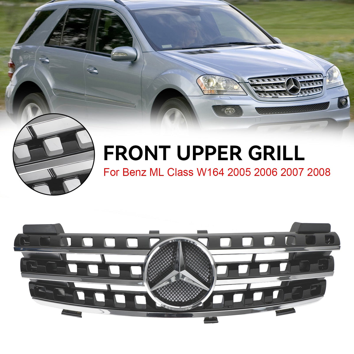 2005-2008 Mercedes ML-Class W164 ML320/300/350/500 Benz Front Grill Ch ...
